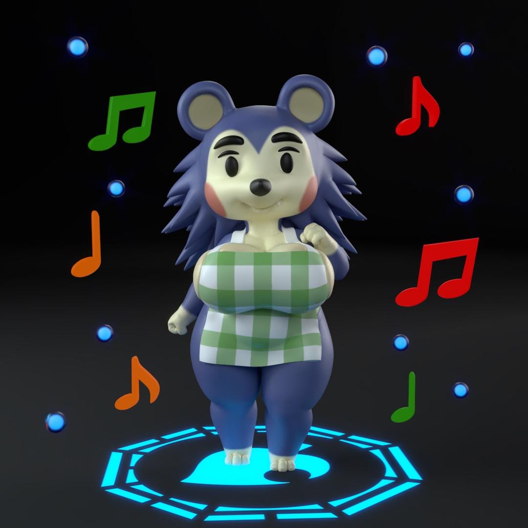 Hedgehog Seamstress Sister Fan Art Pin up Figurine | 3D Resin Print ...