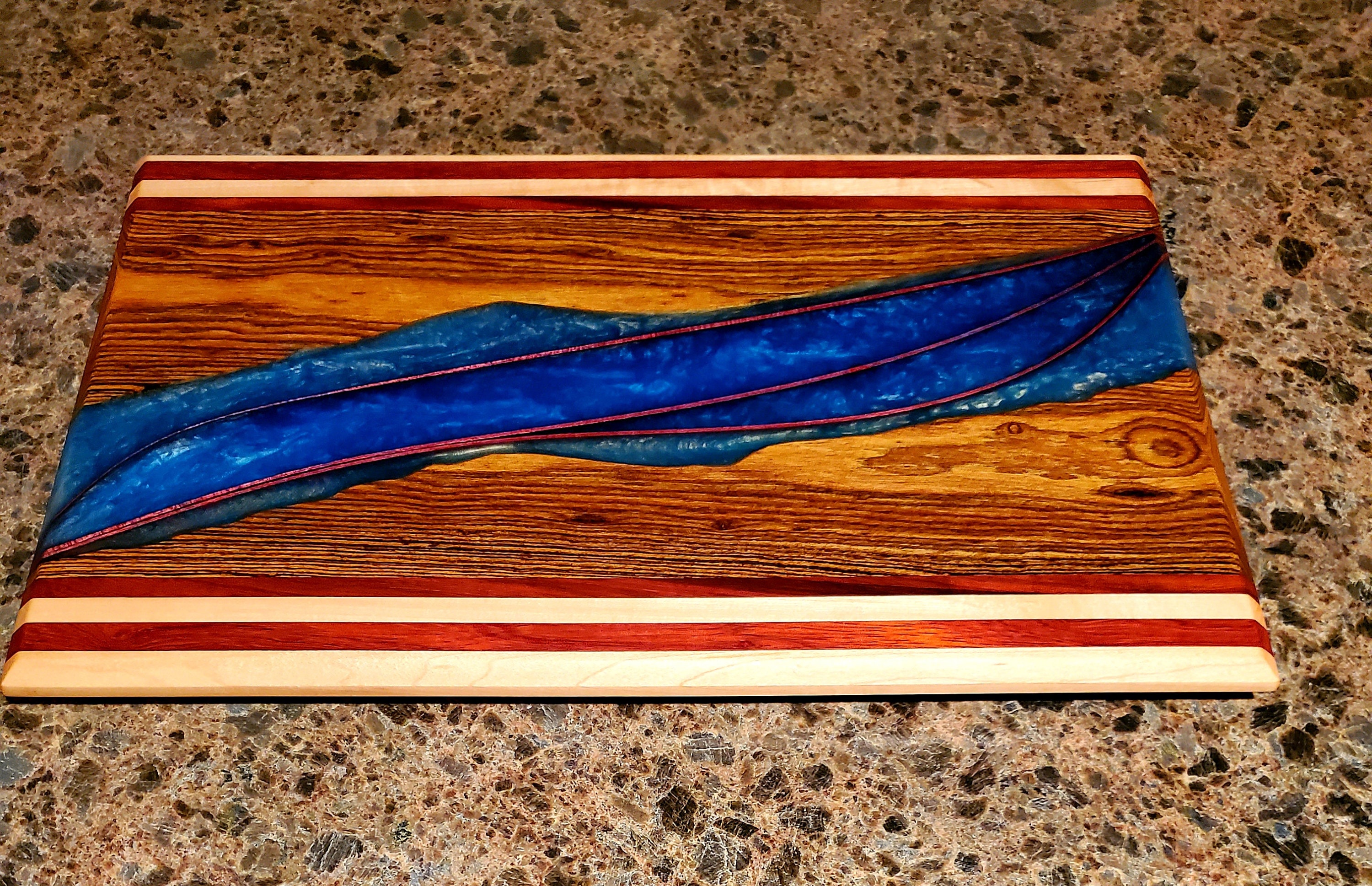Handcrafted Exotic Wood and Epoxy Resin Cutting Board With | Etsy