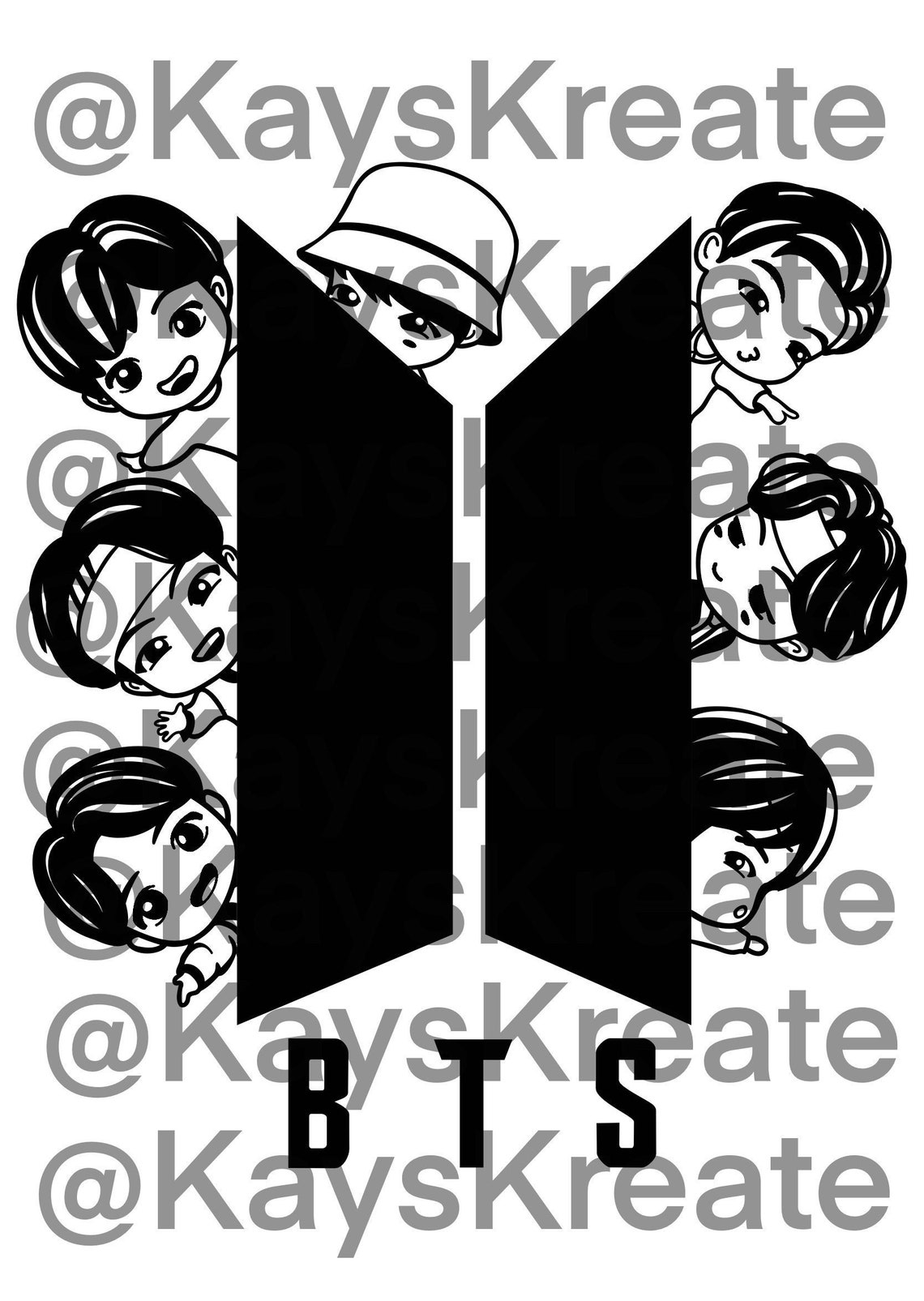 Cute Bts Logo Svg Sticker - Etsy