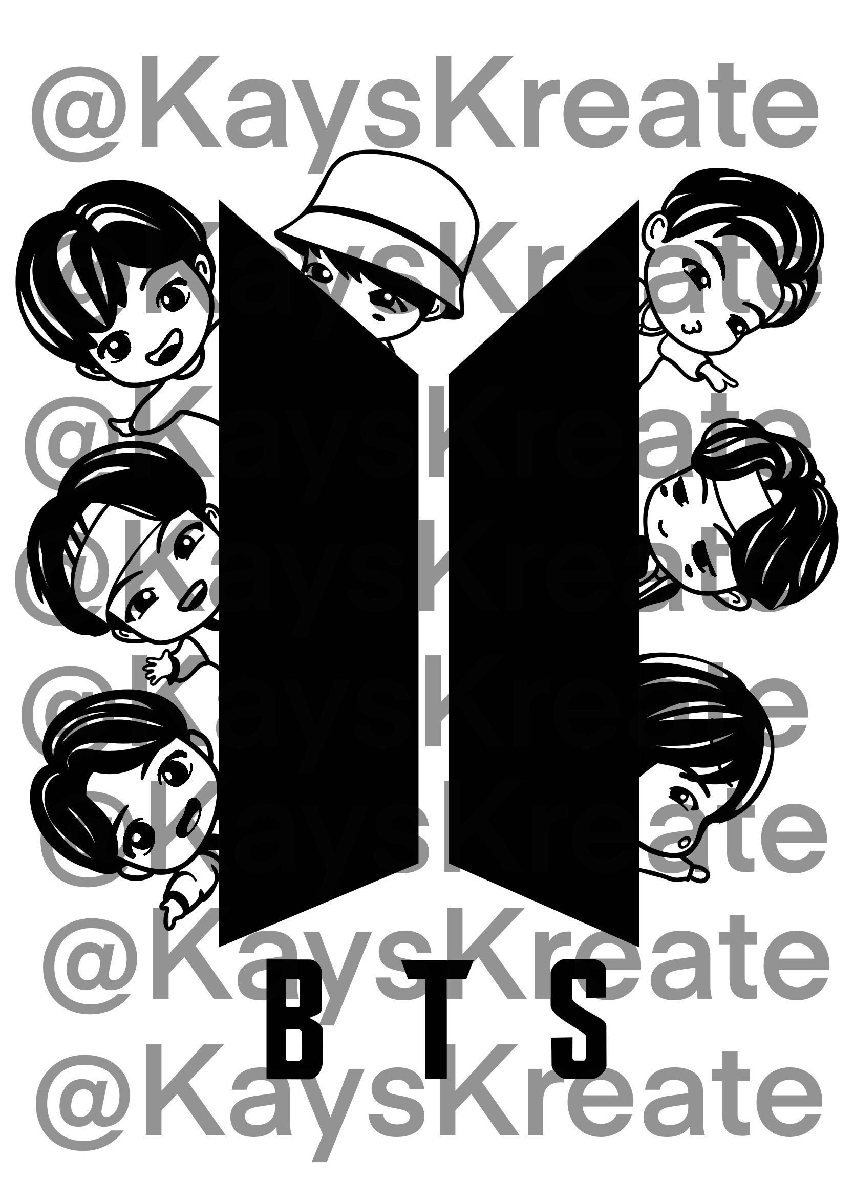 Cute Bts Logo Svg Sticker - Etsy