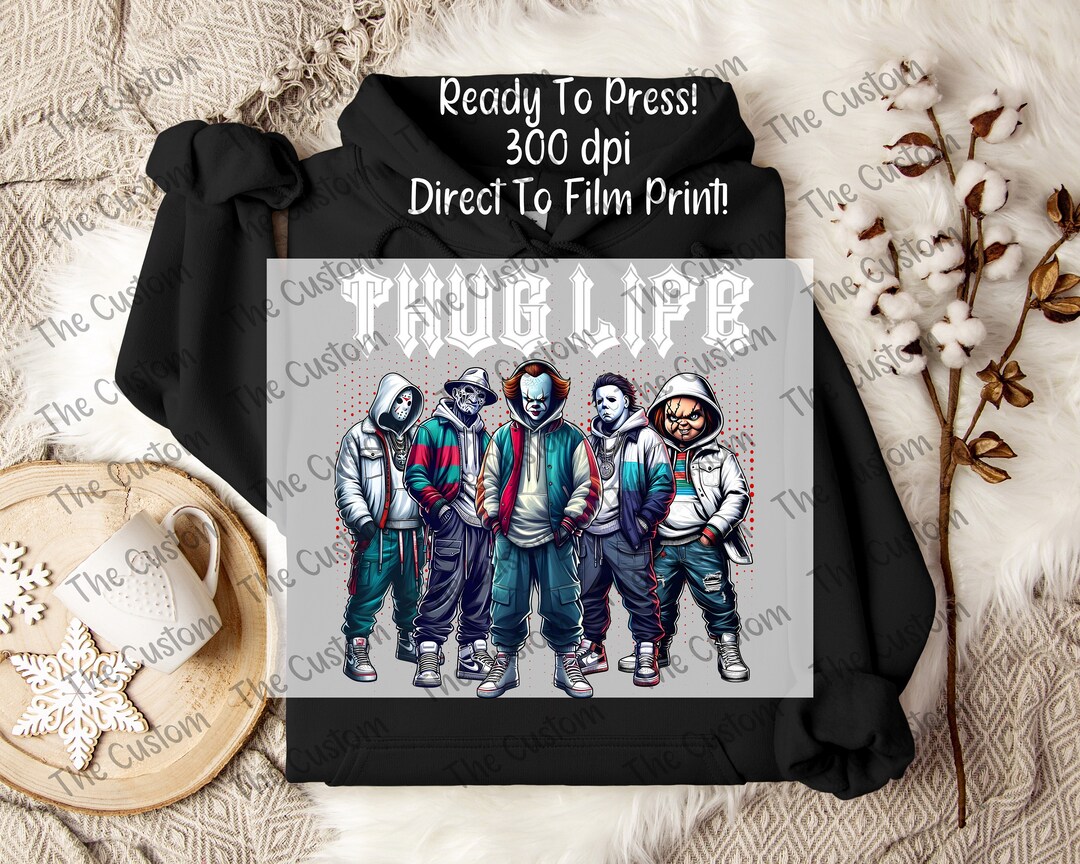 Thug Life Horror Icons DTF Transfer - Ready to Press Heat Transfer - Etsy