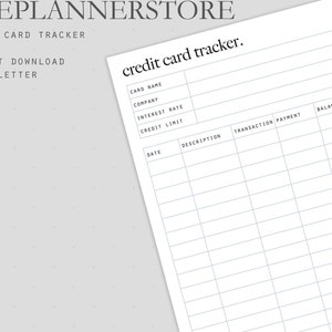 Credit Card Payment Tracker | Personal Finance Management | Printable ...