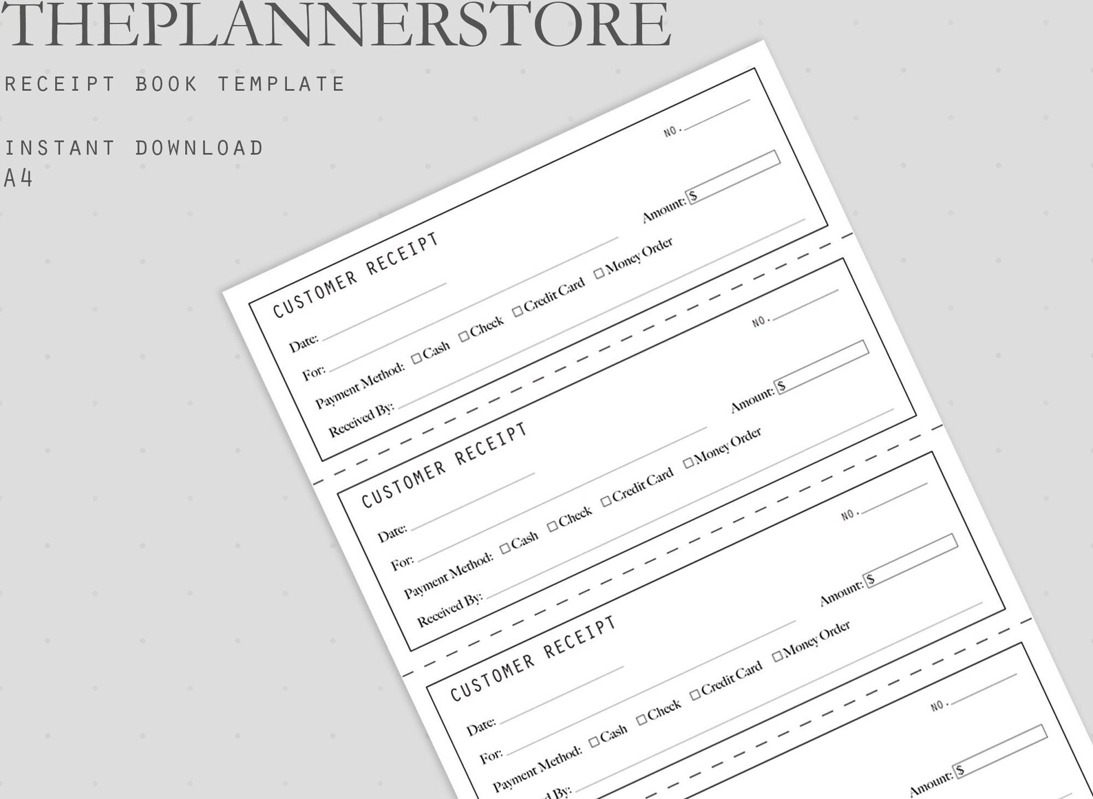 Receipt Book Template | Printable Receipt Organizer | Instant Download ...