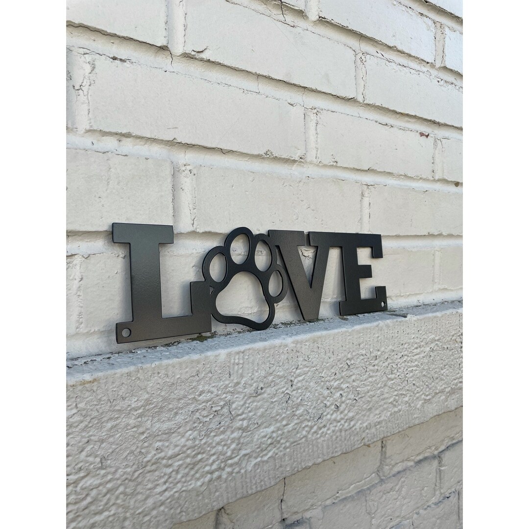 Metal Dog Love Sign, Metal Dog Wall Hanging, Metal Dog Home Decor ...
