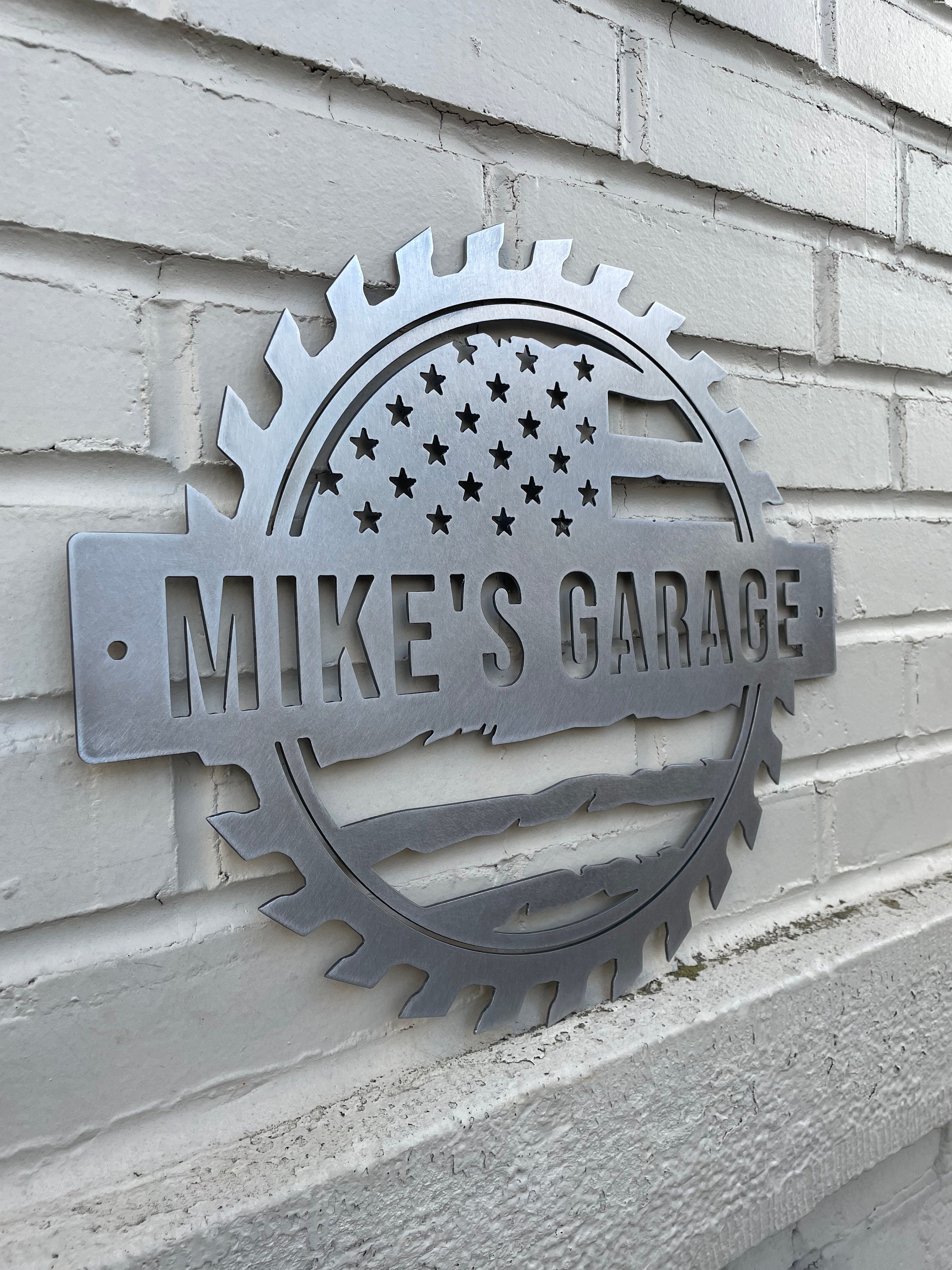 Personalized Metal Garage Sign Custom American Flag Sign - Etsy