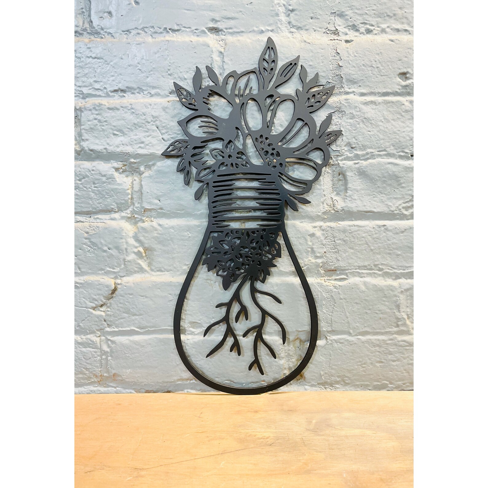 Light Bulb Metal Wall Art Light Bulb Flower Light Bulb | Etsy