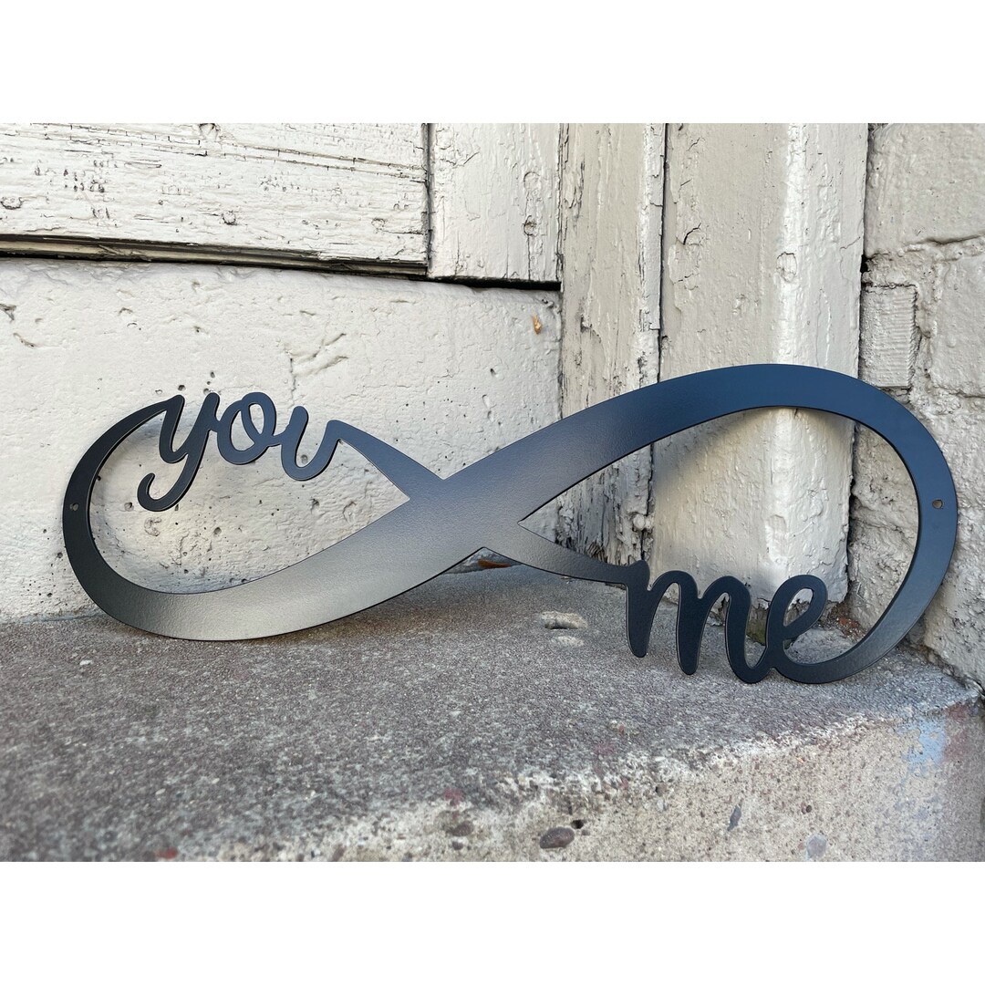 You and Me Infinity Sign, Home Decor Metal Art, Valentine's Day Gift ...
