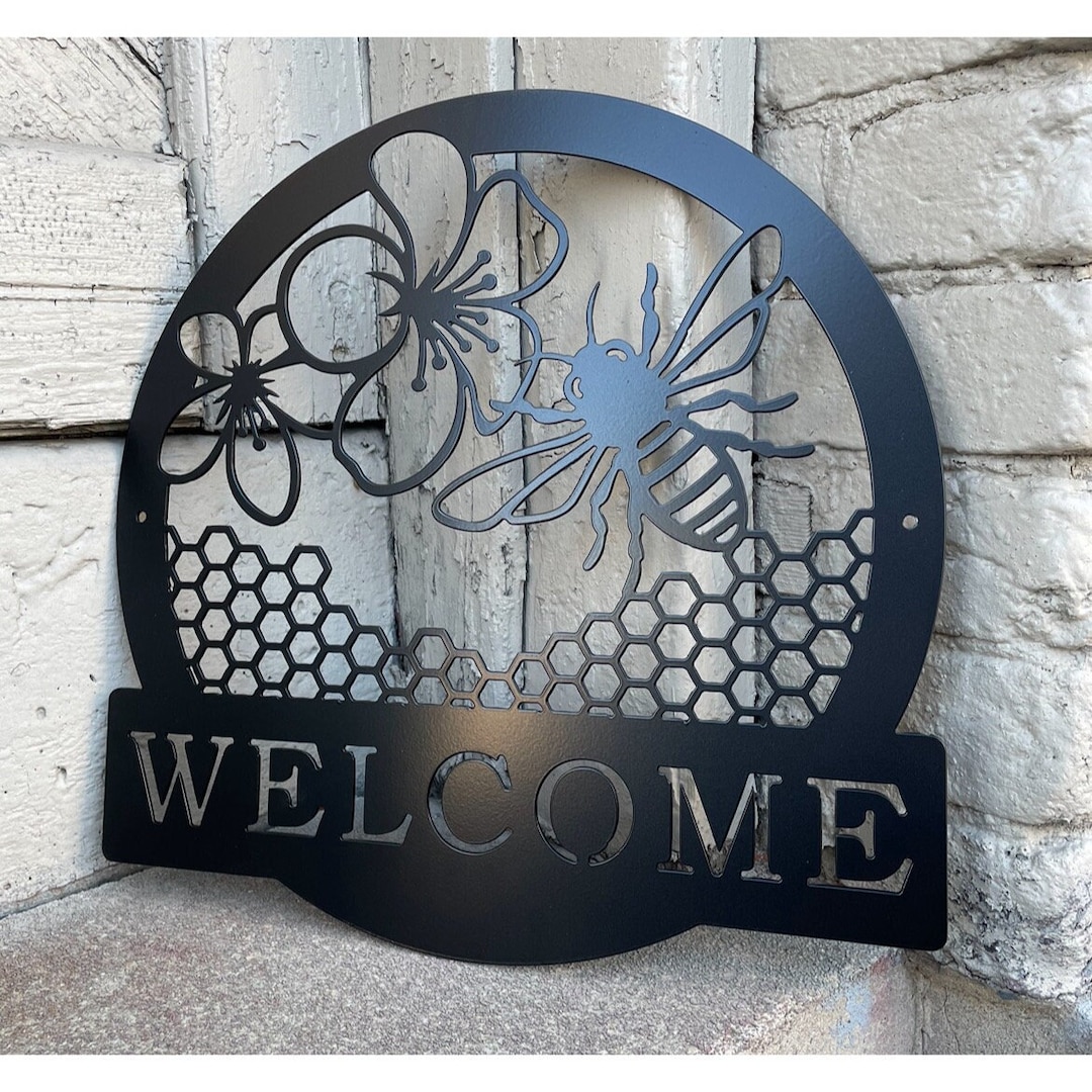 Personalized Metal Bee Sign, Customizable Metal Bee Sign, Bee Keeper ...