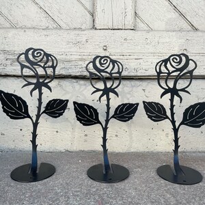 Tabletop Metal Rose, Free Standing Metal Rose, Metal Rose, Metal ...