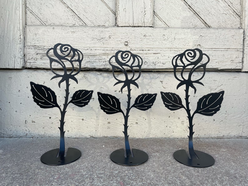 Tabletop Metal Rose Free Standing Metal Rose Metal Rose - Etsy