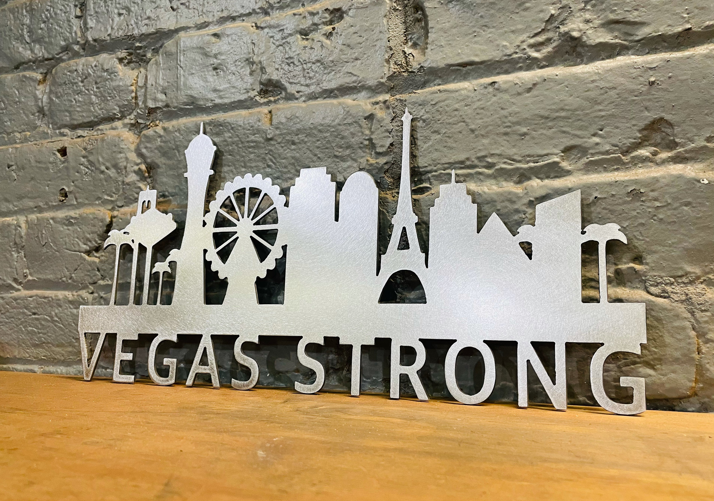 Las Vegas Skyline Metal Sign Vegas Strong Metal Sign Custom | Etsy