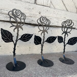 Tabletop Metal Rose, Free Standing Metal Rose, Metal Rose, Metal ...