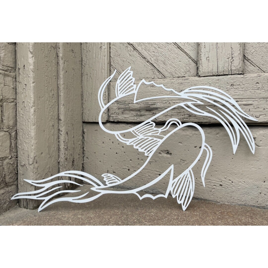 Two Koi Fish Metal Wall Art, Metal Wall Decor, Zen Decor, Housewarming ...