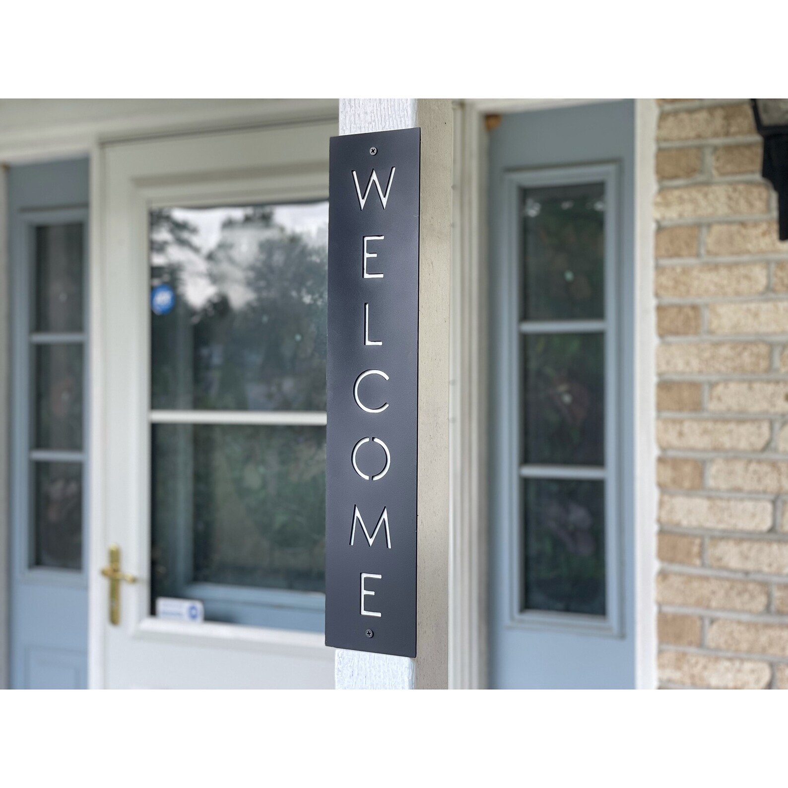 Modern Welcome Sign Metal Welcome Sign Outdoor Vertical - Etsy
