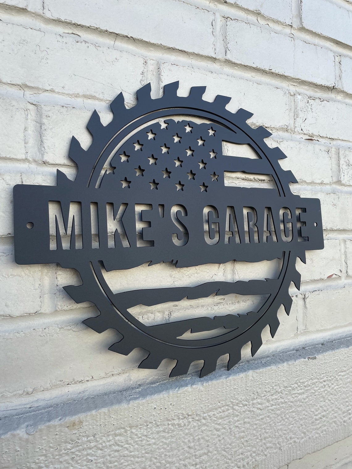 Personalized Metal Garage Sign Custom American Flag Sign - Etsy