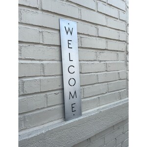 Modern Welcome Sign, Metal Welcome Sign Outdoor, Vertical Metal Welcome ...