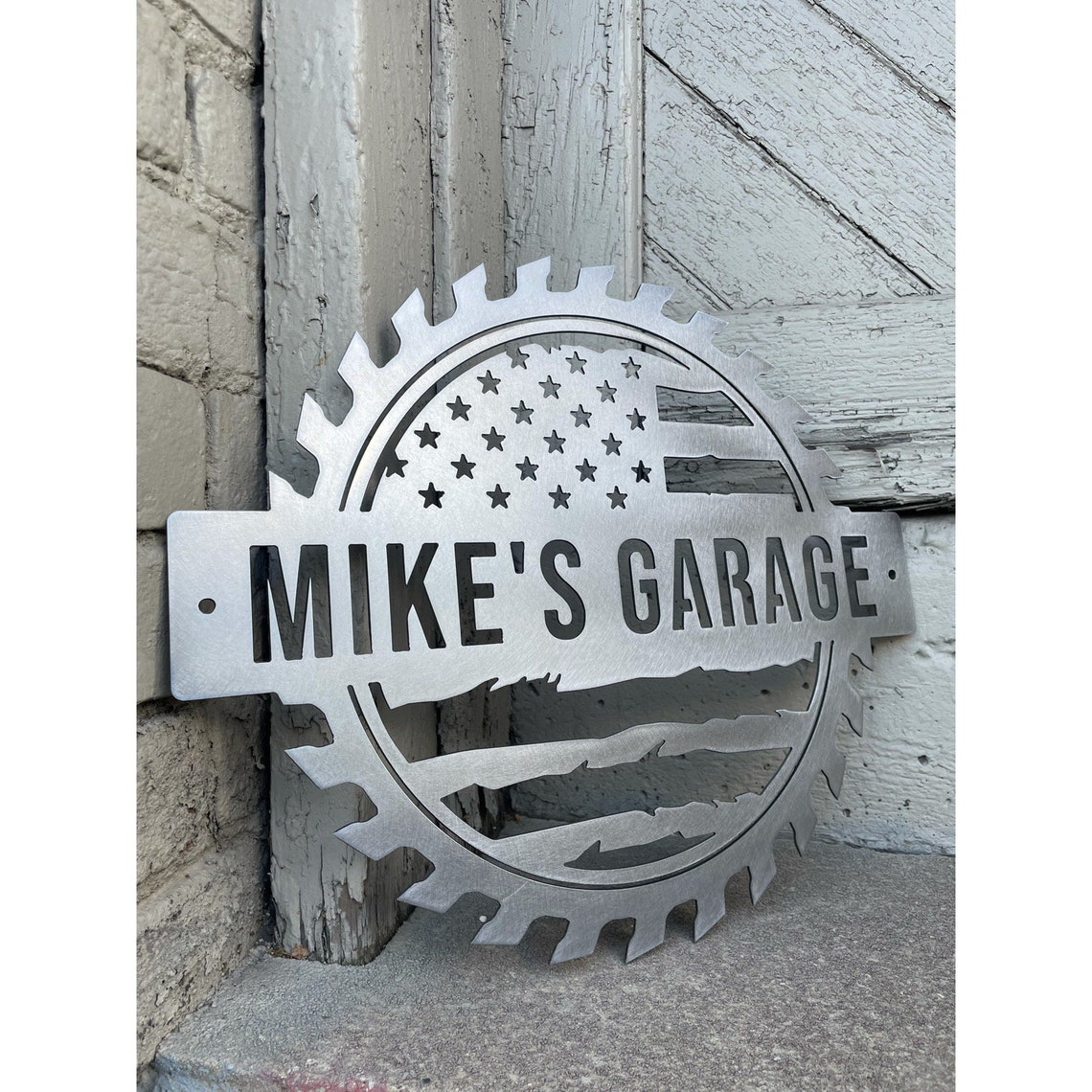 Personalized Metal Garage Sign Custom American Flag Sign - Etsy