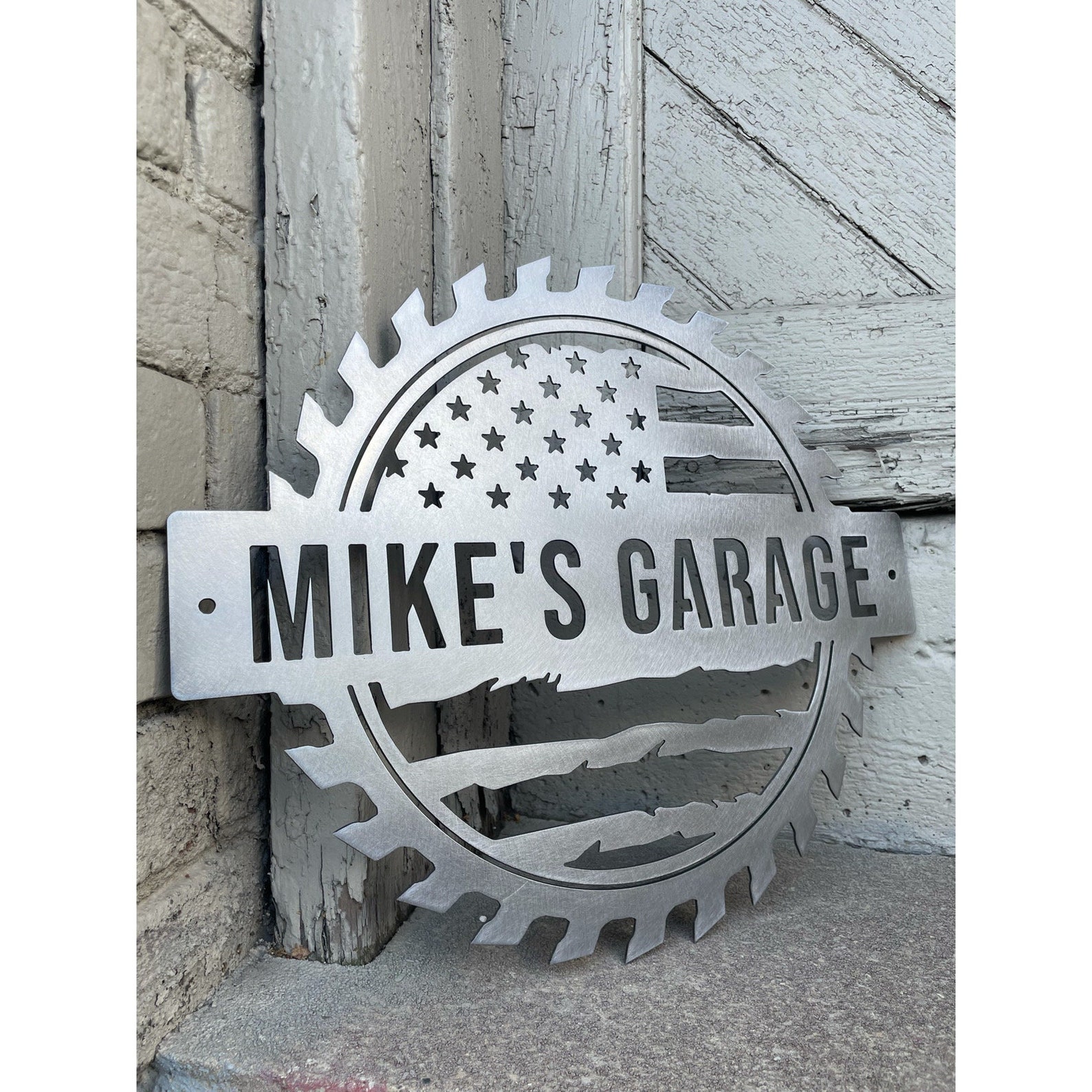 Personalized Metal Garage Sign Custom American Flag Sign - Etsy