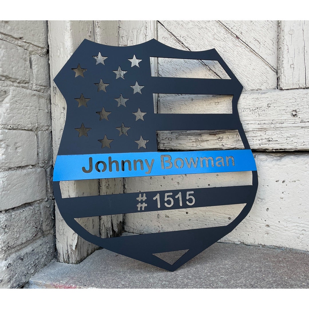 Personalized Police Wall Sign, Metal Sign Police Badge, Custom Police ...