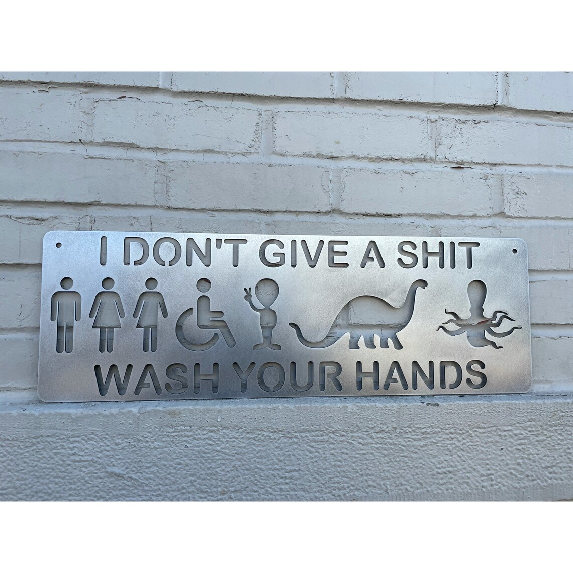 Funny All Gender Metal Bathroom Sign, Metal Restroom Sign, I Don't Give ...