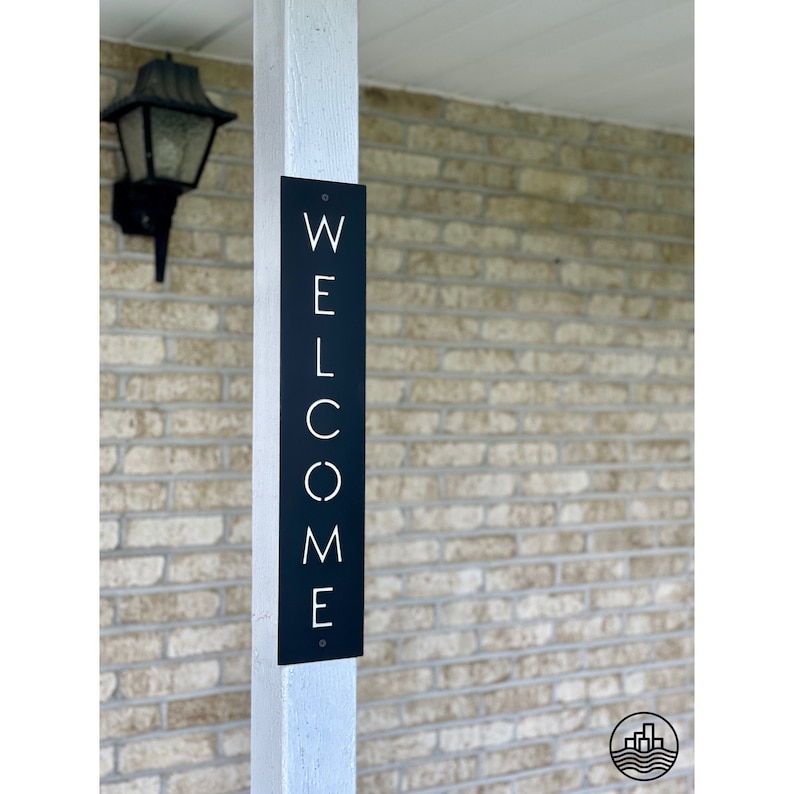 Modern Welcome Sign Metal Welcome Sign Outdoor Vertical - Etsy