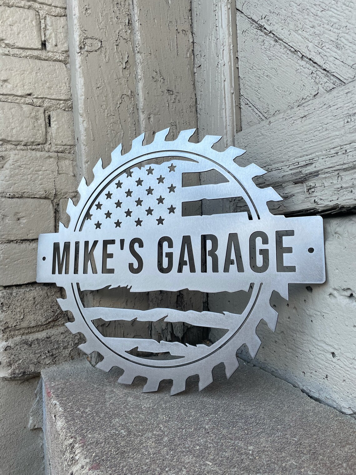 Personalized Metal Garage Sign Custom American Flag Sign - Etsy