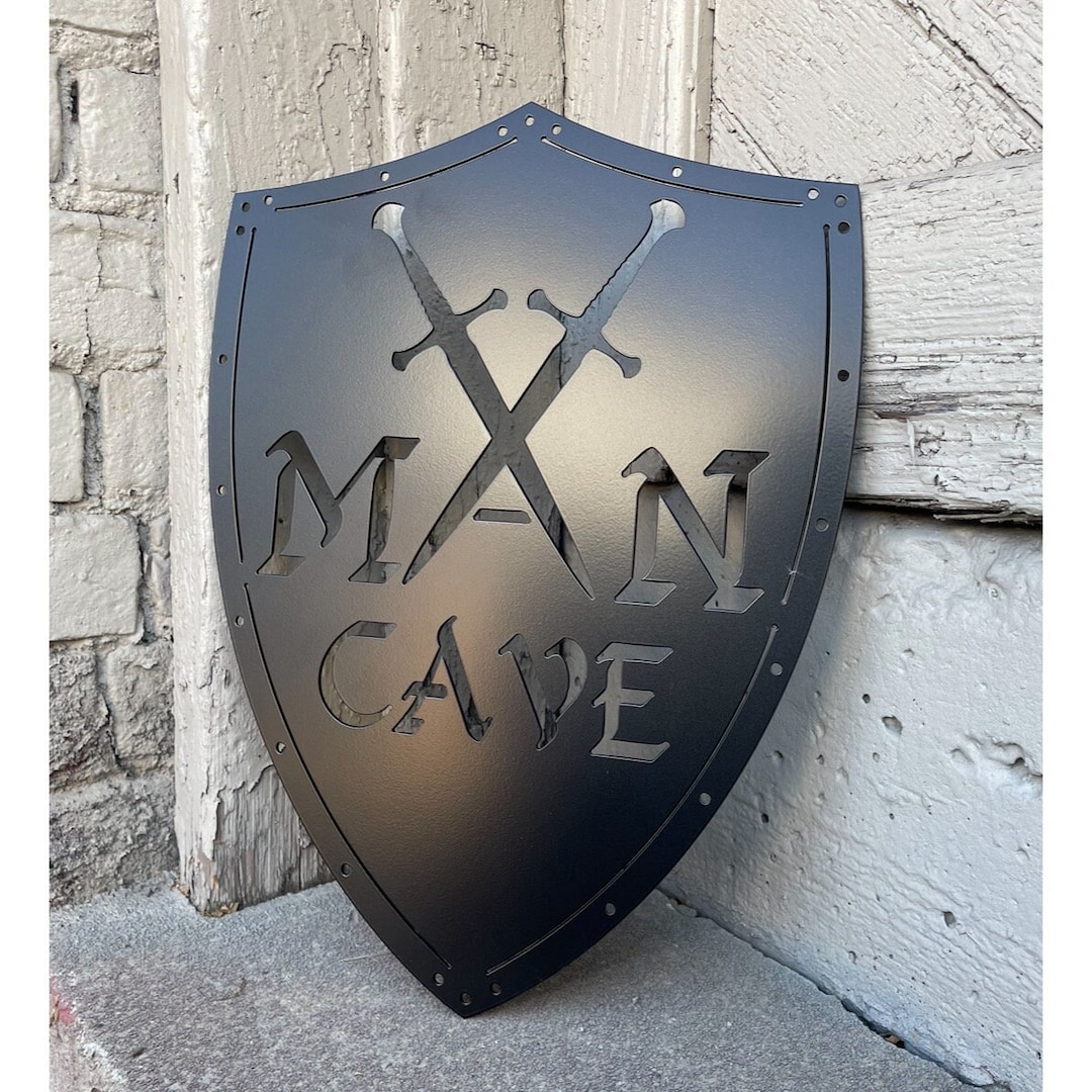 Metal Man Cave Sign, Metal Shield Sign, Man Cave Sword Sign, Gifts for ...