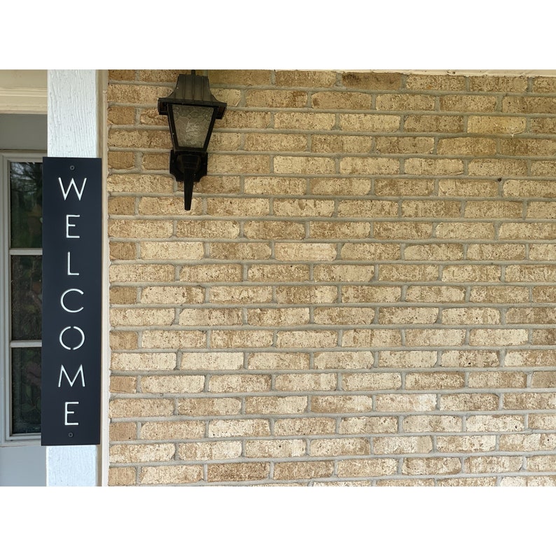 Modern Welcome Sign Metal Welcome Sign Outdoor Vertical - Etsy