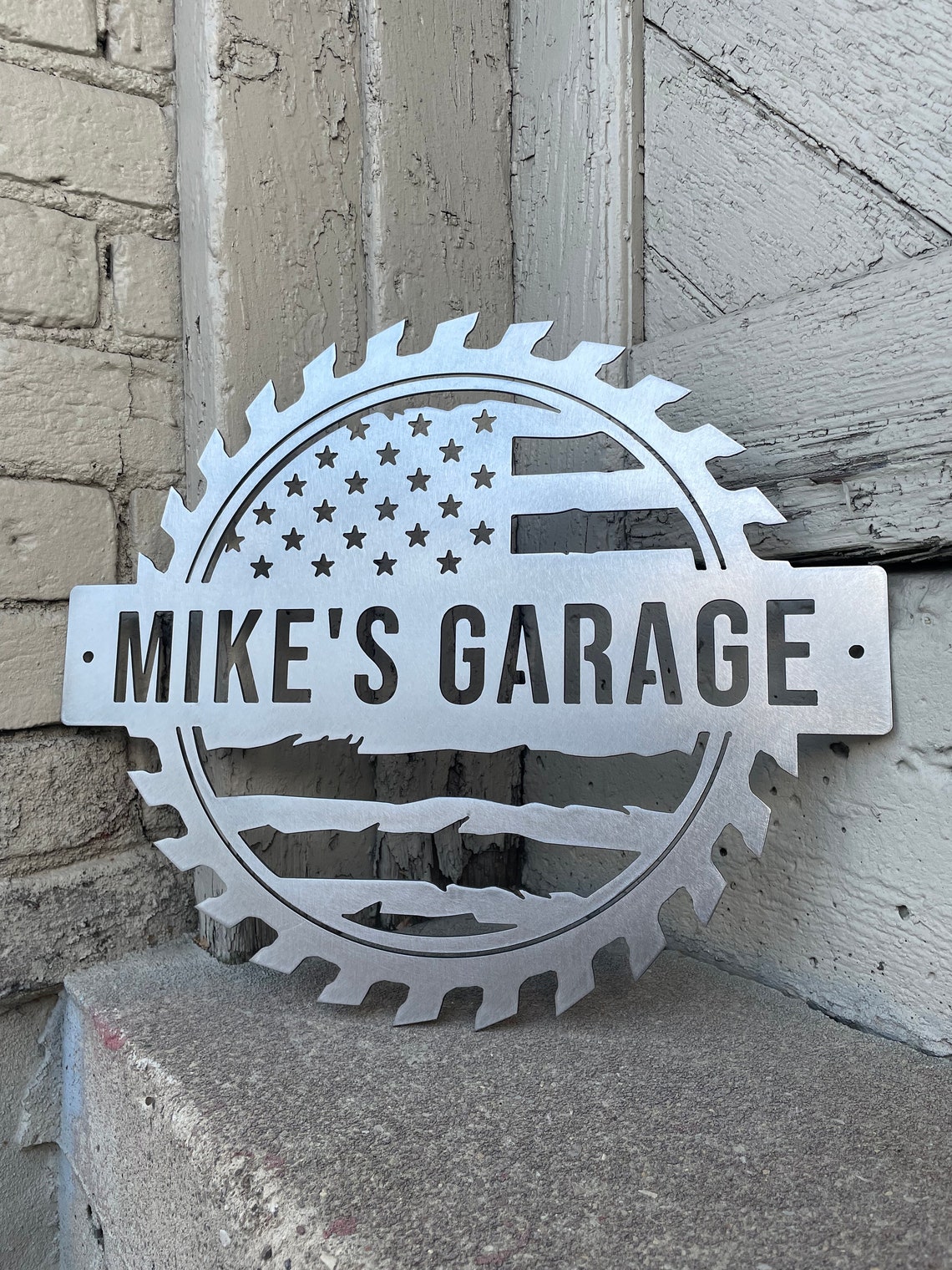 Personalized Metal Garage Sign Custom American Flag Sign - Etsy