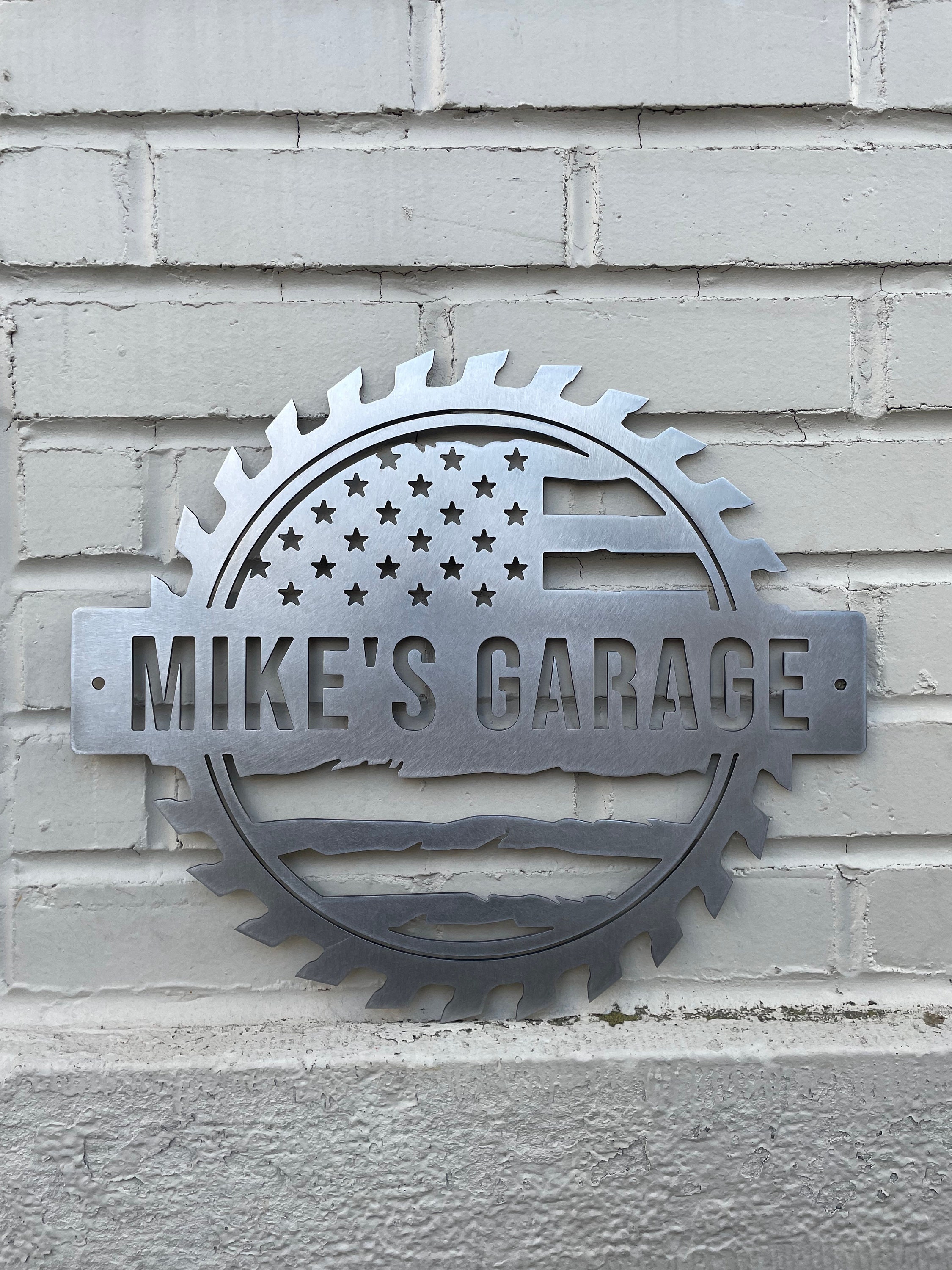Personalized Metal Garage Sign, Custom American Flag Sign, Custom ...