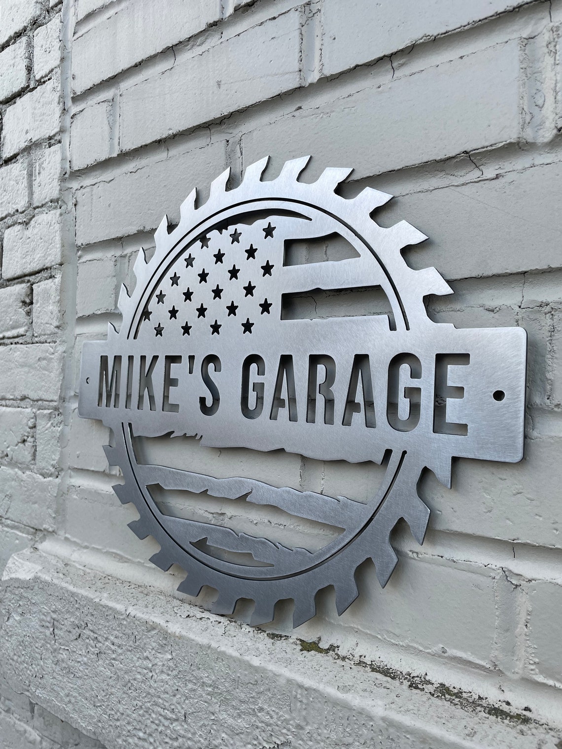 Personalized Metal Garage Sign Custom American Flag Sign - Etsy