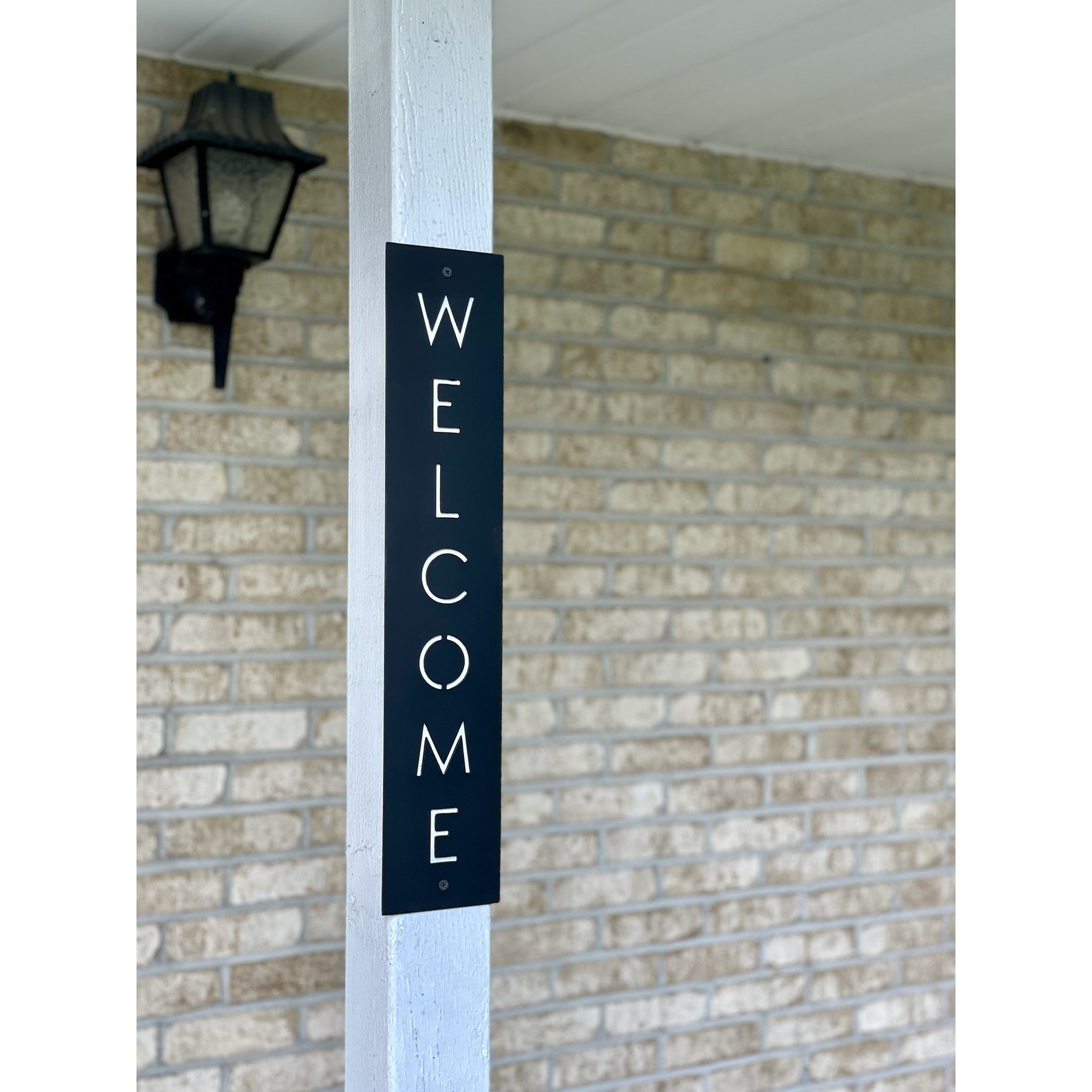 Modern Welcome Sign Metal Welcome Sign Outdoor Vertical - Etsy