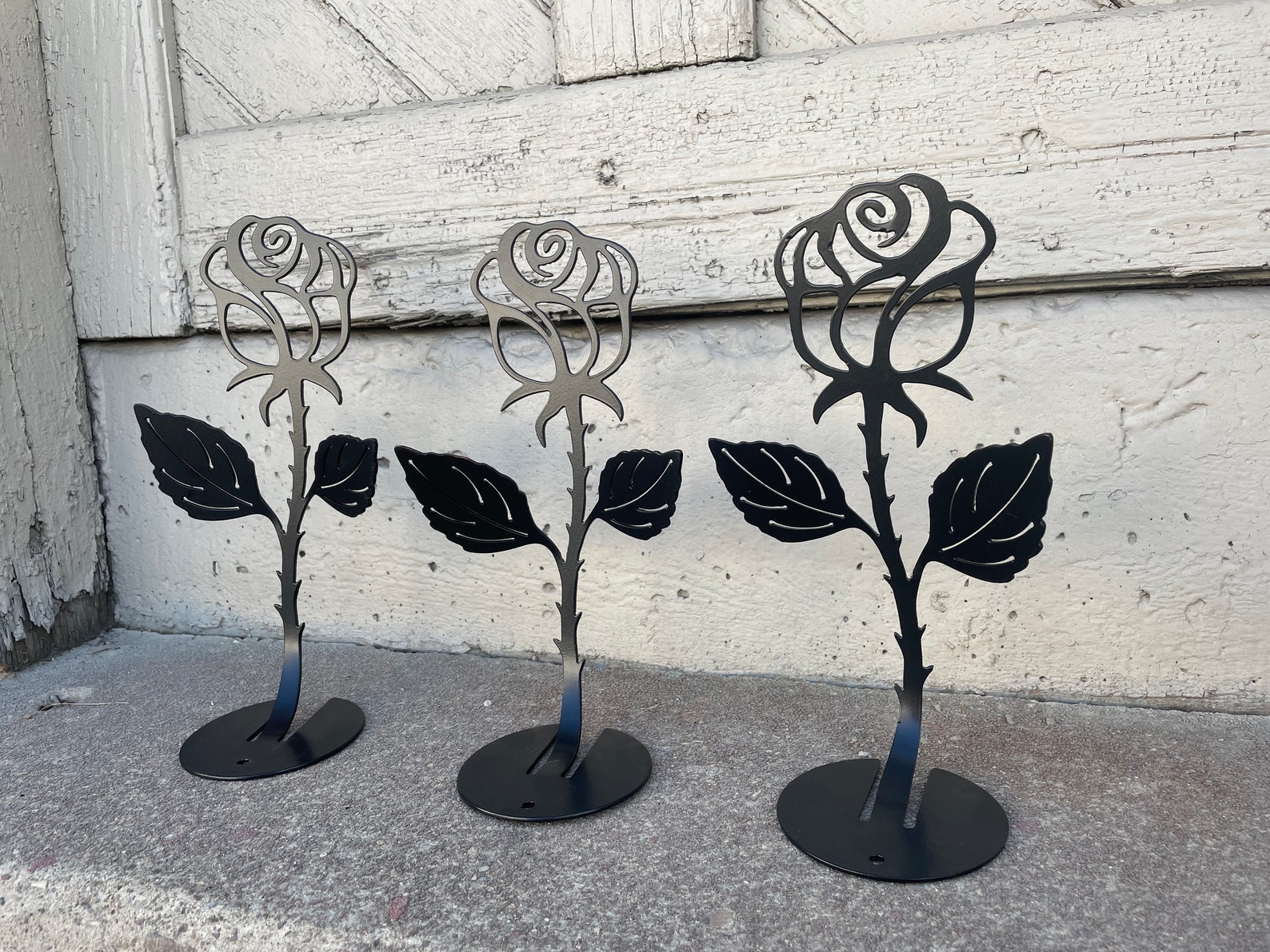 Tabletop Metal Rose, Free Standing Metal Rose, Metal Rose, Metal ...