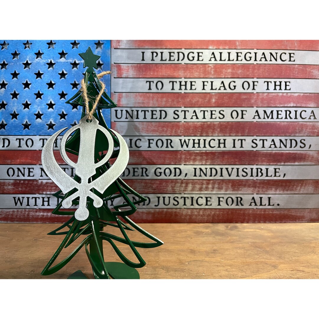 Metal Khanda Christmas Ornament, Khanda Ornament, Holiday Ornament ...