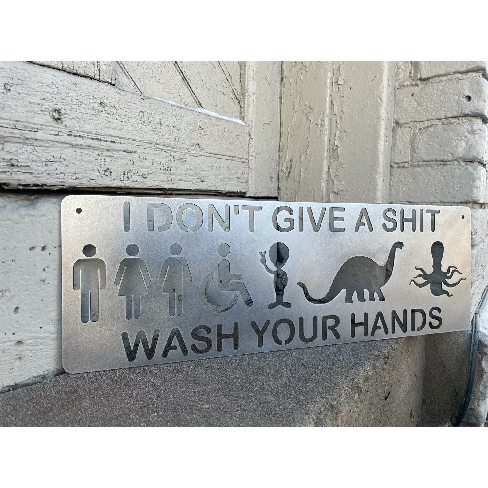 Funny All Gender Metal Bathroom Sign, Metal Restroom Sign, I Don't Give ...