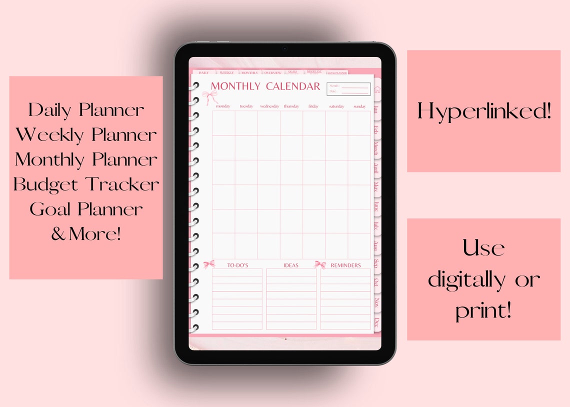 Coquette Planner Coquette Goodnotes Planner iPad Planner 2024 Planner ...