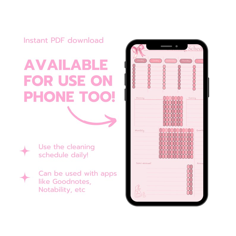 Coquette Cleaning Schedule & Checklist: Elegant Home Maintenance (PDF ...