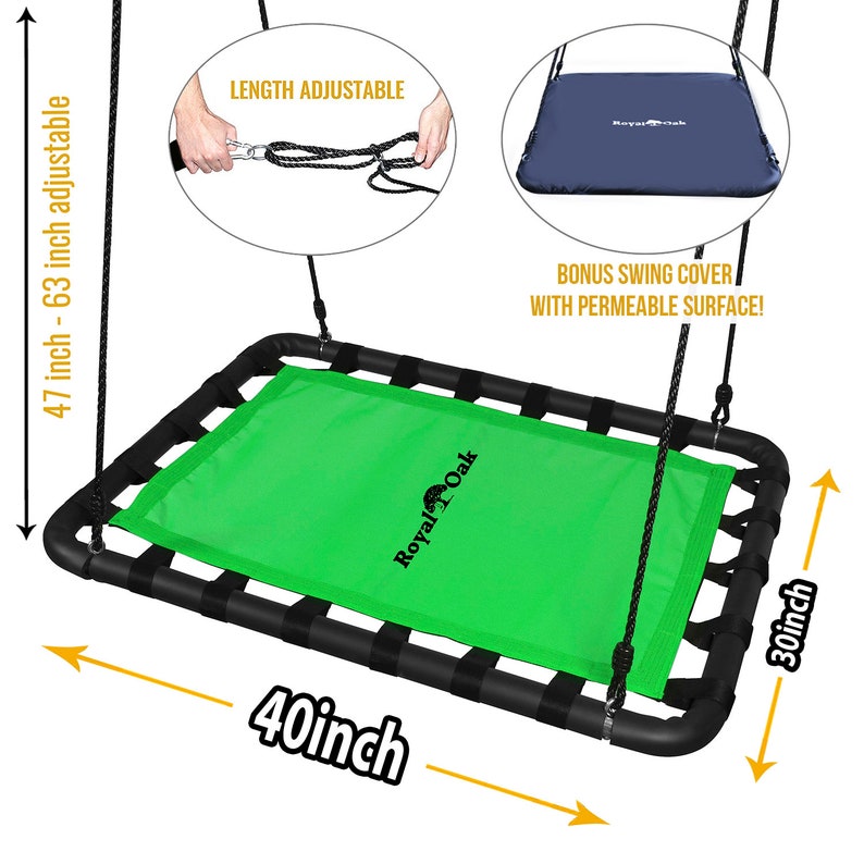 Royal Oak Giant 40" Platform Tree Swing 700 Lb Capacity, Steel Frame ...