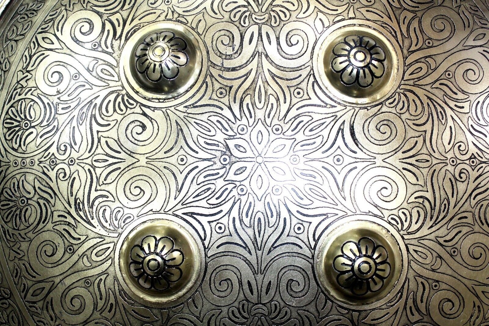 Shield Dhal India Hand Engraved Design Battle Armory Brass Polish F923 ...