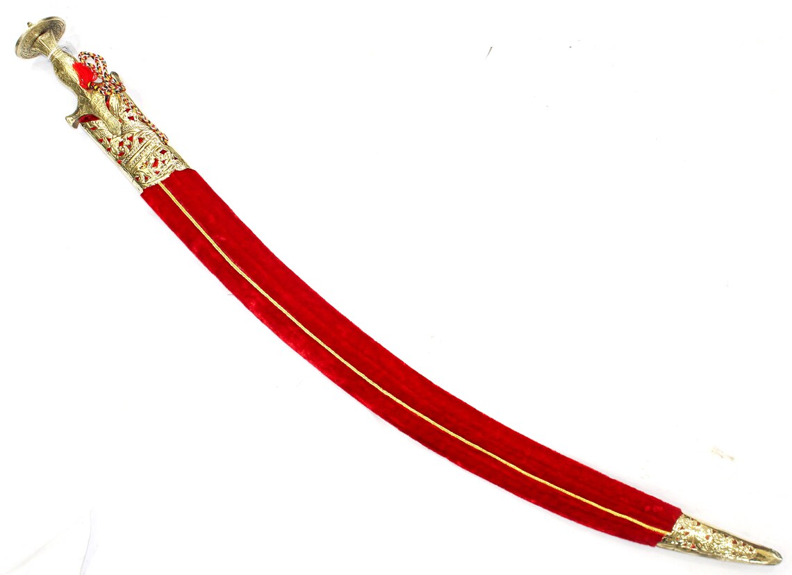 Brass Wedding Sword Hand Engraved Sheath Hand Forged Steel Blade Home ...