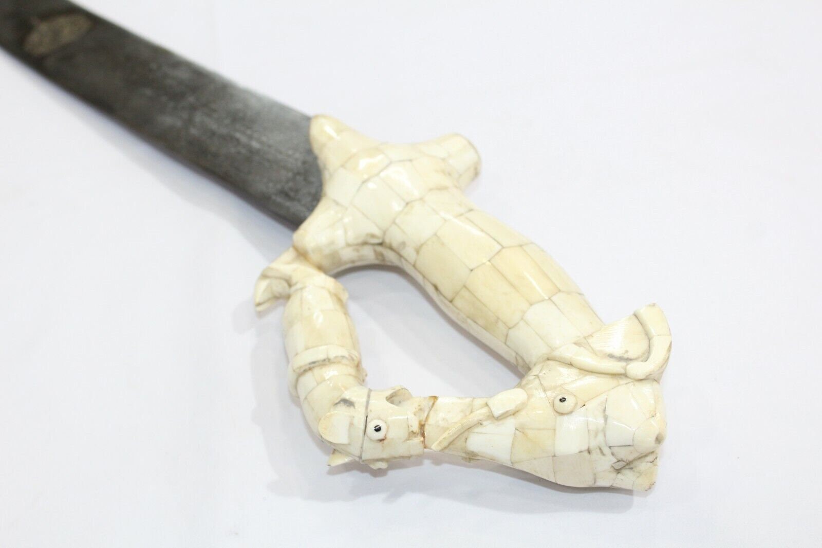 Sword Damascus Steel Blade Silver Bidari Elephant Tiger Handle C859 - Etsy