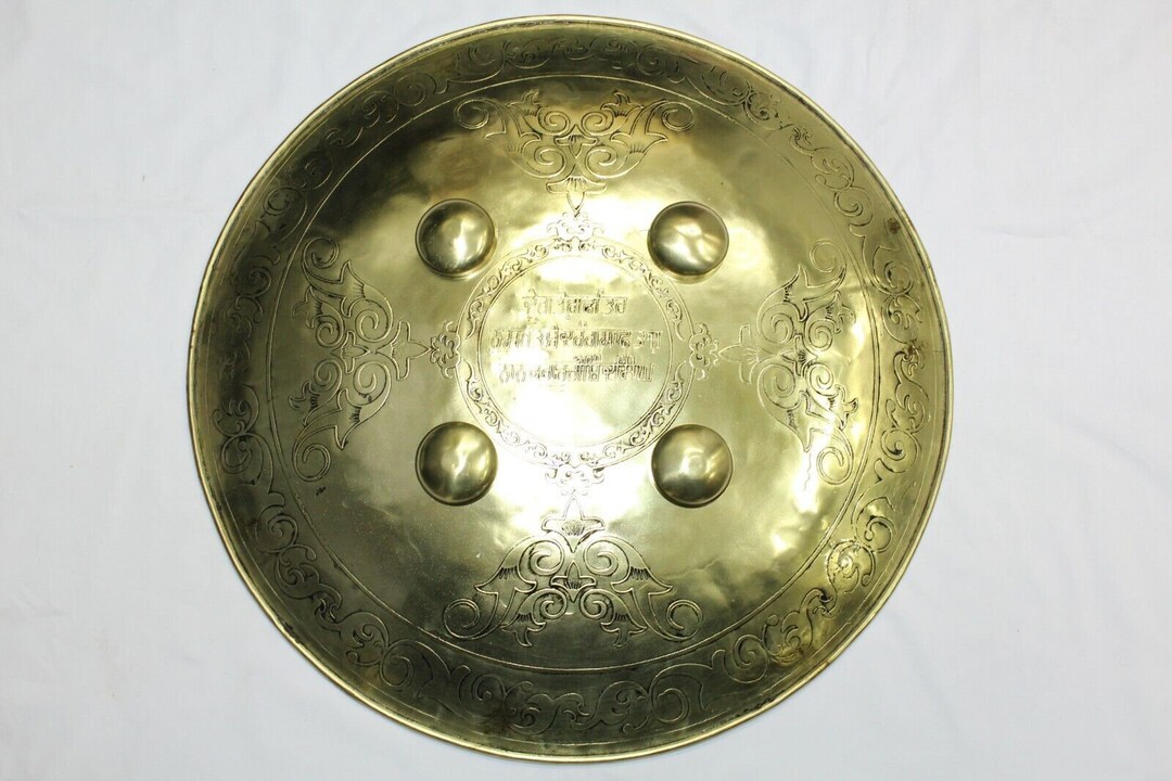 Shield Dhal India Hand Engraved Punjabi Inscribed Battle - Etsy
