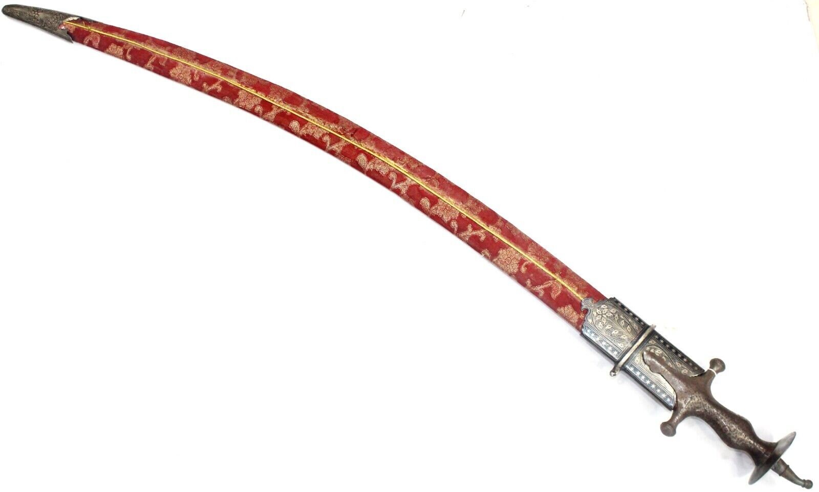Sword Damascus Steel Blade Pure Silver Koftgari Inlay Wire Work Handle ...