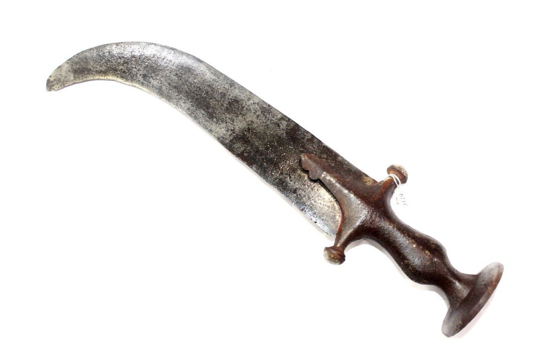Antique Sickle Dagger Knife Old Hand Forged Steel Blade Original Handle ...