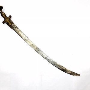 Antique Sword Hand Forged Old Steel Blade Original Engraved Brass ...