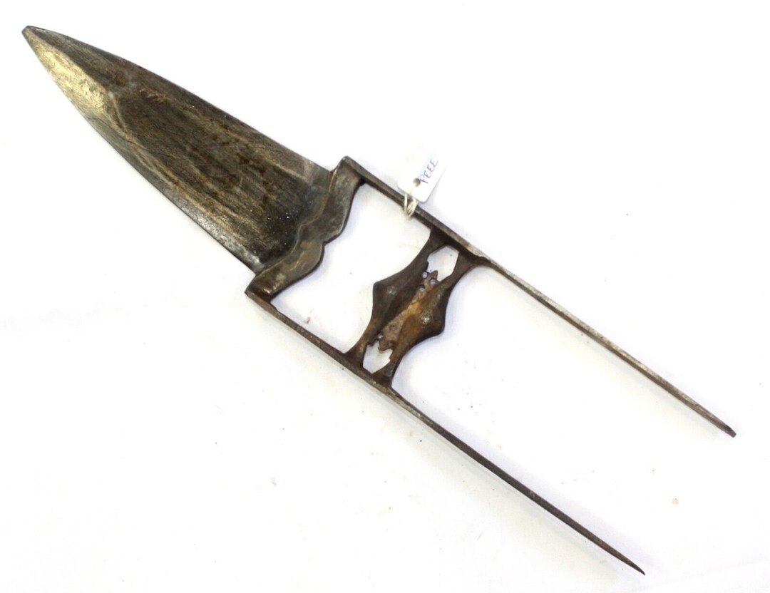 Antique Old Katar Tiger Knife Khanjar Dagger New Damascus Steel Blade ...