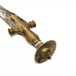 Antique Sword Hand Forged Old Steel Blade Original Engraved Brass ...