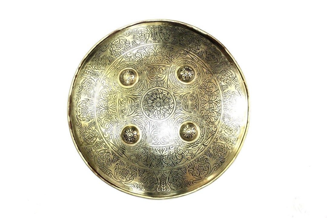 Shield Dhal India Hand Engraved Design Battle Armory Brass Polish F928 ...