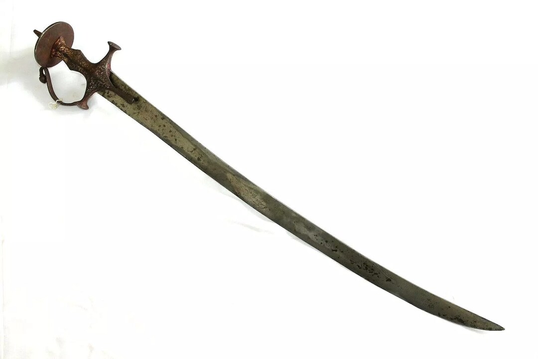 Antique Old Sword Knife Wootz Faulad Steel Blade Pure Silver Work on ...