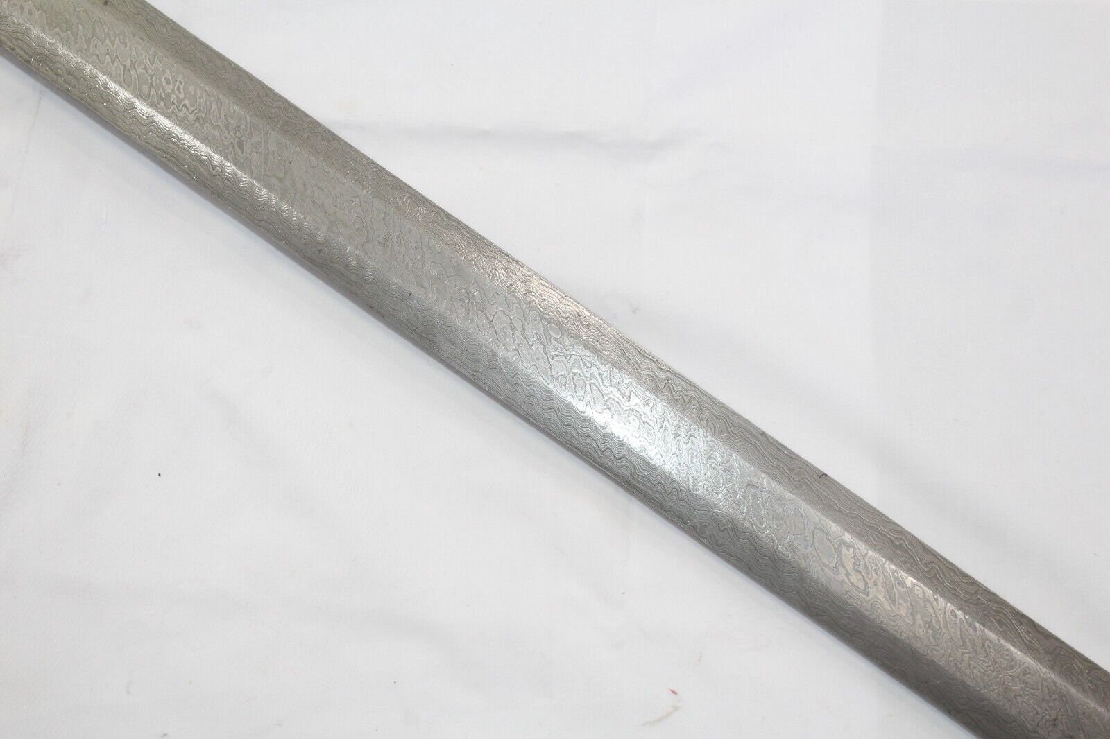 Straight Sword Religious Sikh Damascus Steel Blade Silver Wire Work ...